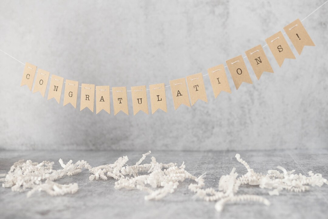 Mini “congratulations” Paper Bunting, Personalized Party Garland ...