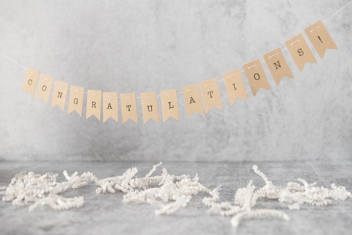Mini “congratulations” Paper Bunting, Personalized Party Garland ...