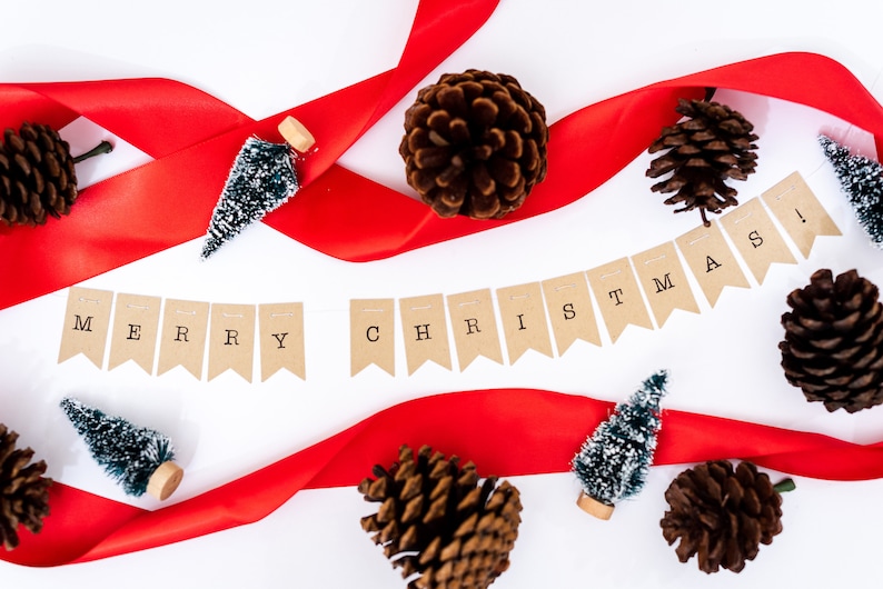 Tiny merry Christmas Bunting Unique Holiday - Etsy