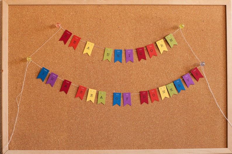 Tiny Two-Tier Custom Message Bunting Personalized Work From | Etsy