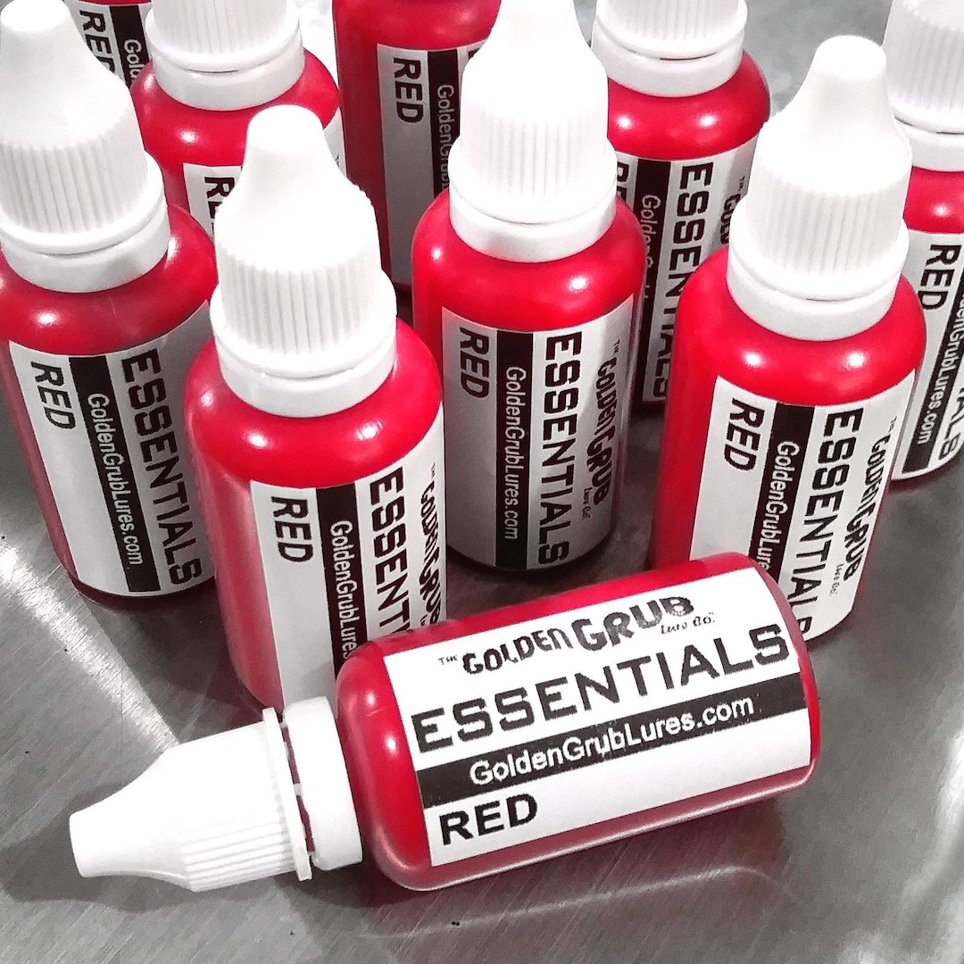 1 OZ. RED Essentials Liquid Color for Making Plastic Fishing Lures ...