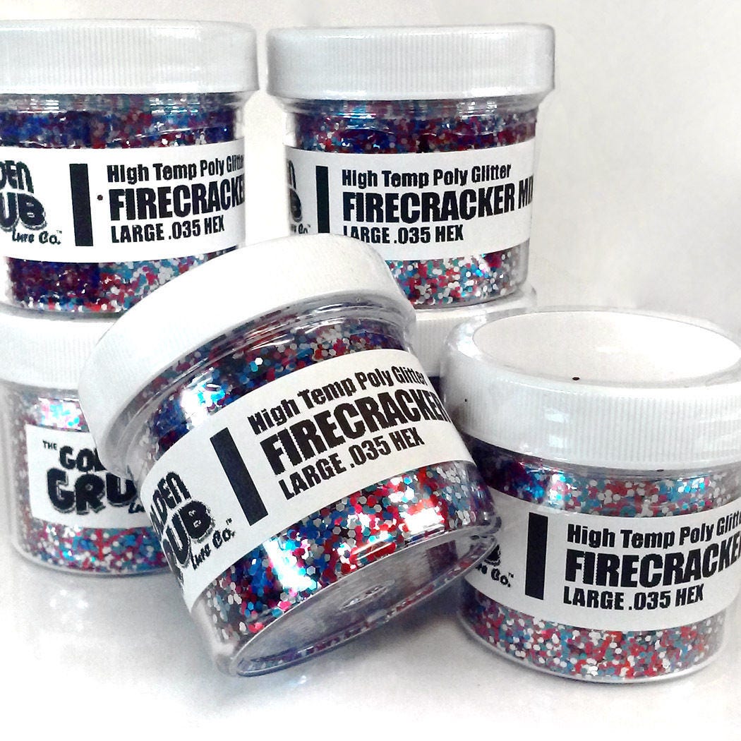 2 Oz. Jar FIRECRACKER Color Mix red Silver Blue Glitter - Etsy