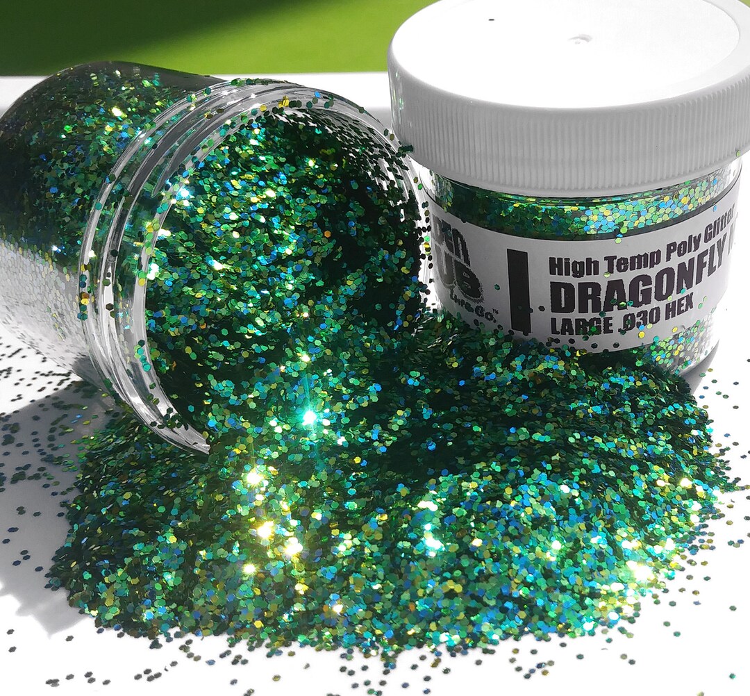 2 Oz. Jar DRAGONFLY MIX Glitter Solvent Resistant PET Glitter .030 Hex ...