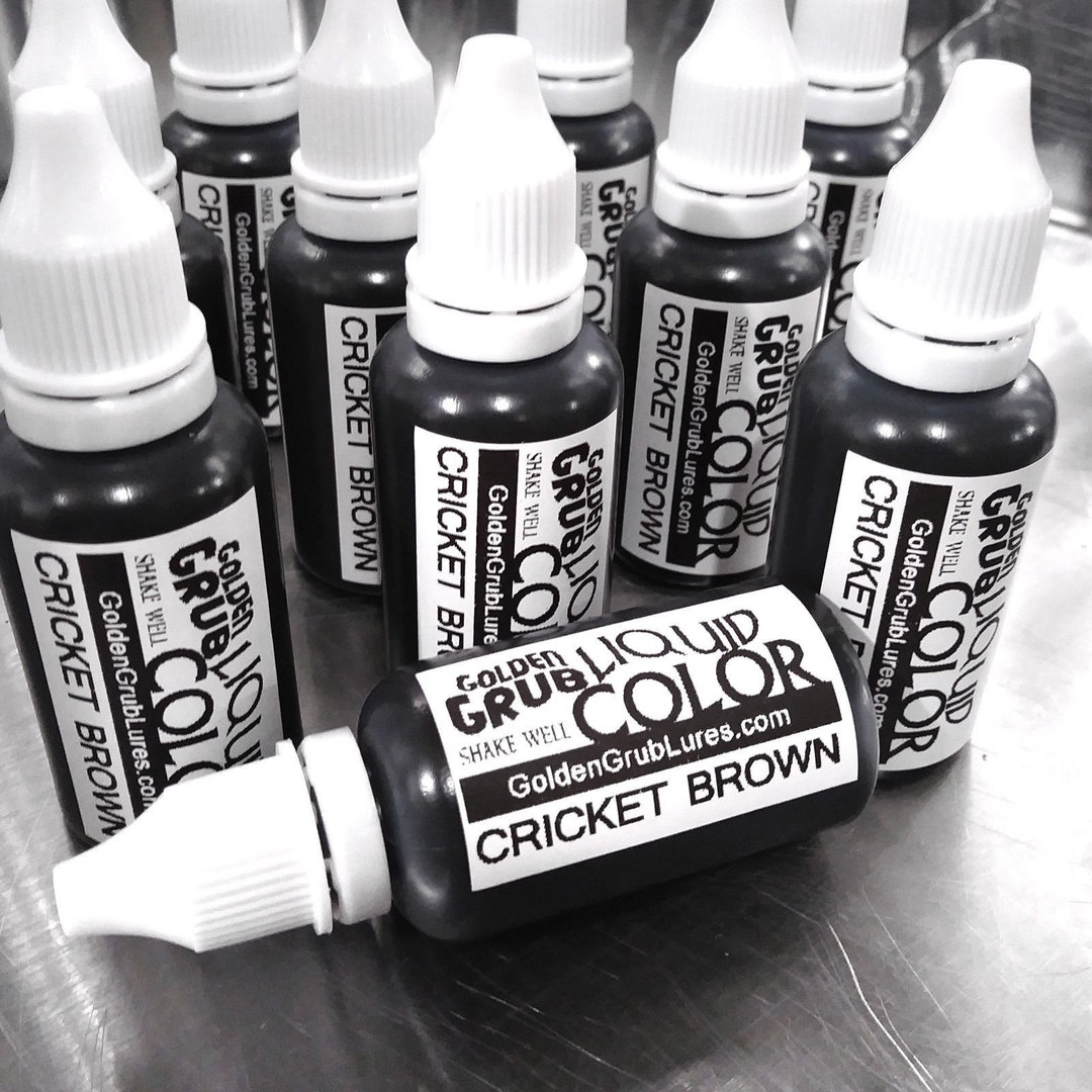 1 OZ. CRICKET BROWN Liquid Color Fishing Plastic Soft Bait Plastisol ...