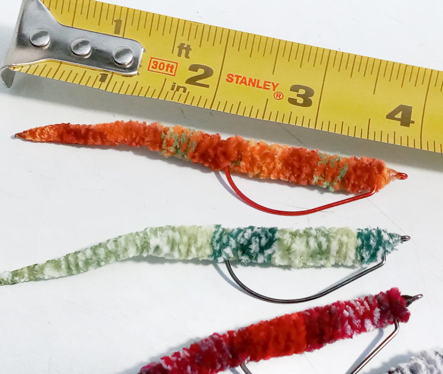 Bass Worm Fly 5 PACK Chenille Yarn Fly Worms Tied on 1/0 - Etsy