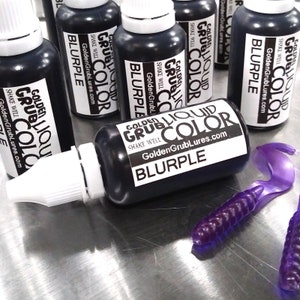 1 OZ. BLURPLE Liquid Color Dye Fishing Soft Bait Lure Making Plastisol ...
