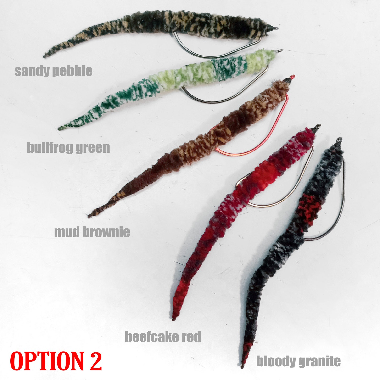 Bass Worm Fly 5 PACK Chenille Yarn Fly Worms Tied on 1/0 - Etsy