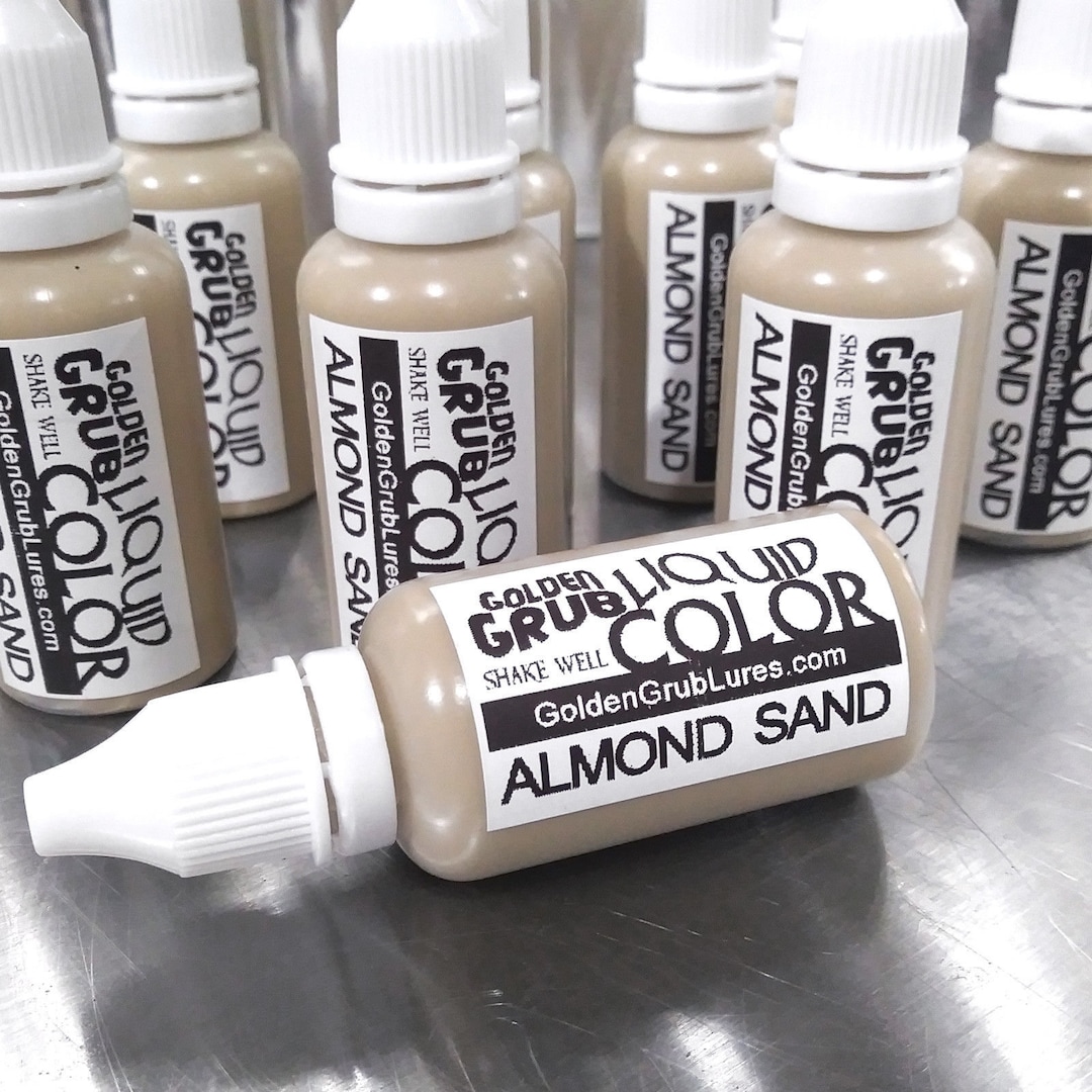 1 OZ. ALMOND SAND Liquid Color Dye Fishing Lure Making Bait Plastisol ...