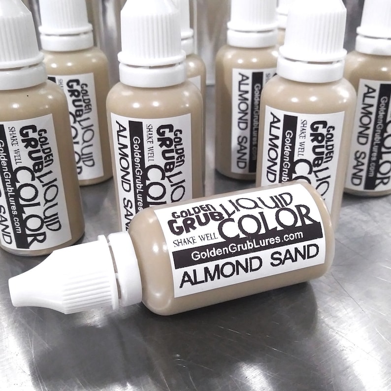 1 OZ. ALMOND SAND Liquid Color Dye Fishing Lure Making Bait Plastisol ...