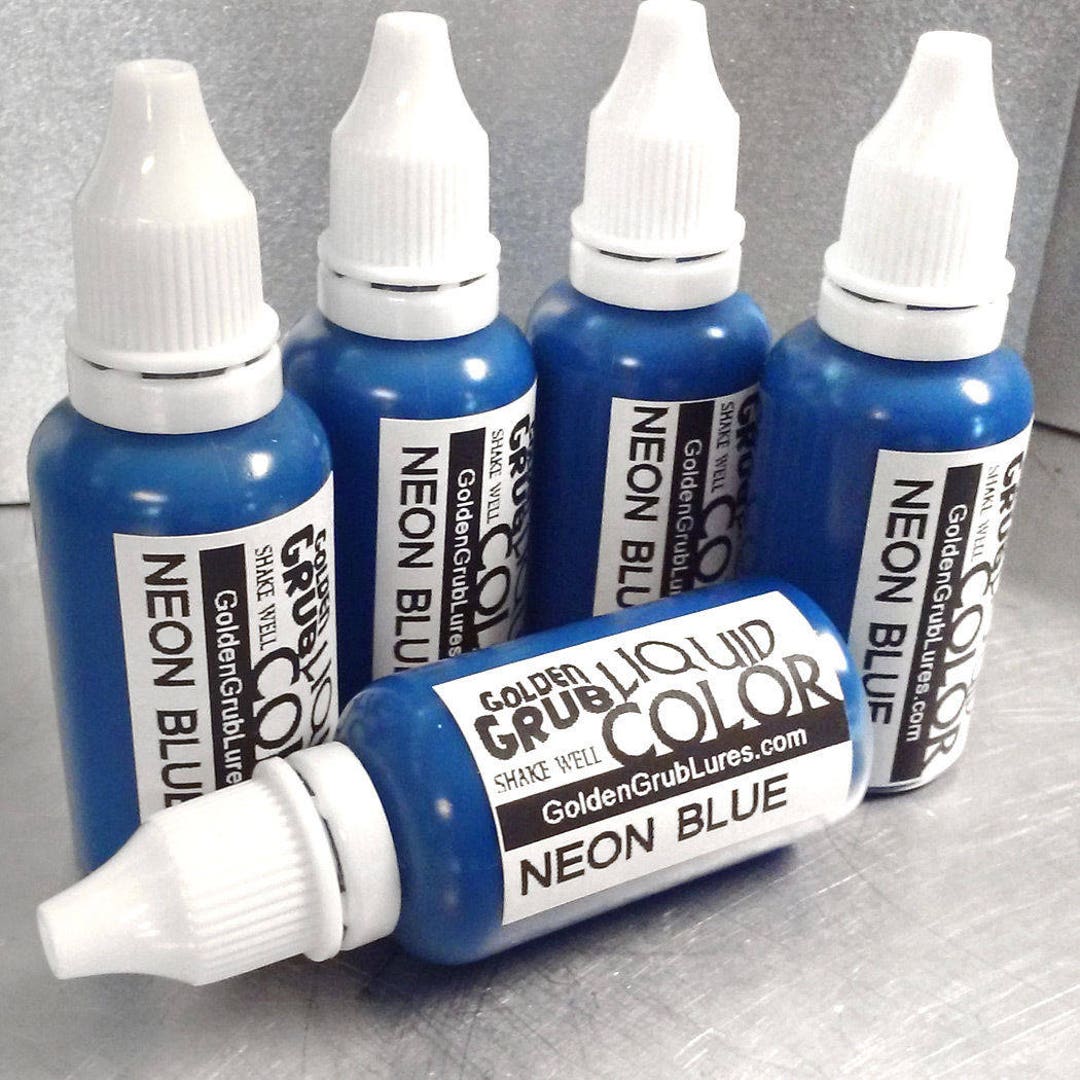 1 OZ. NEON BLUE Liquid Color for Making Plastic Fishing Lures, Soft ...