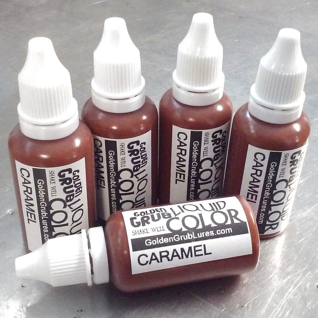 1 OZ. CARAMEL Liquid Color for Making Plastic Fishing Lures, Soft Bait ...