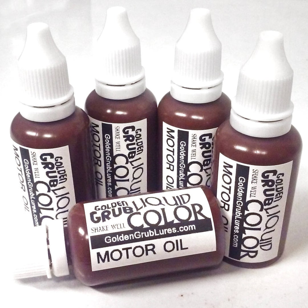1 OZ MOTOR OIL Liquid Color for Making Plastic Fishing Lures, Soft Bait ...