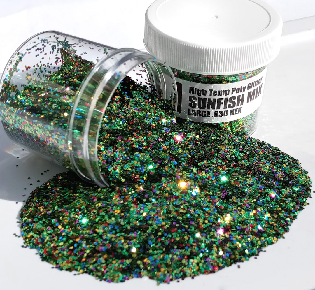 2 Oz. Jar SUNFISH MIX Green Glitter Solvent Resistant PET Glitter .030 ...