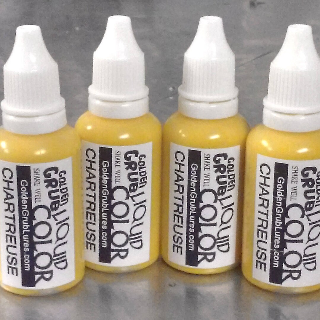 1 OZ. CHARTREUSE Liquid Color for Making Plastic Fishing Lures, Soft ...