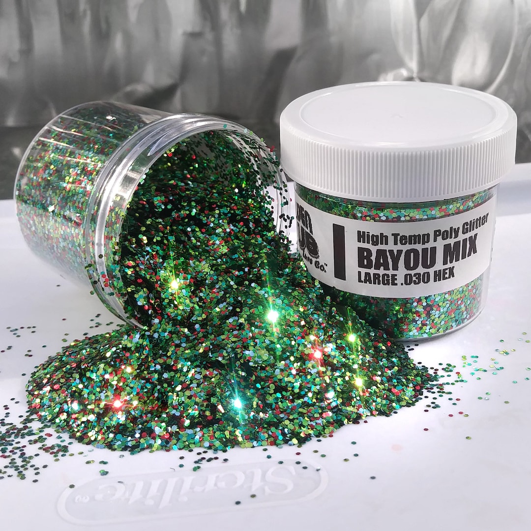 2 Oz. Jar BAYOU MIX Hi-temp Glitter .030 Hex for Crafts, Art, & Fishing ...