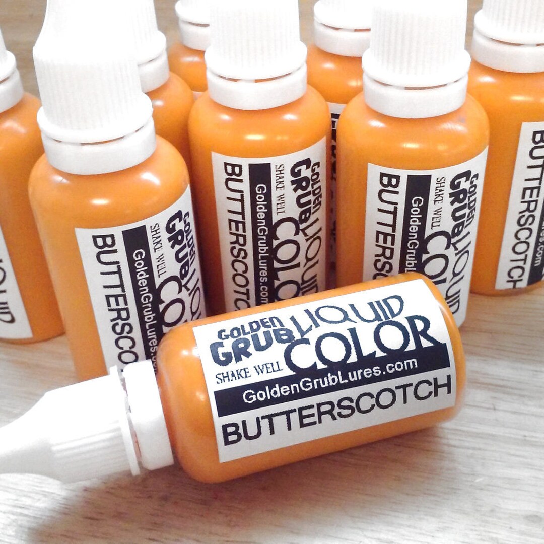 1 OZ. BUTTERSCOTCH Liquid Color for Making Plastic Fishing Lures, Soft ...