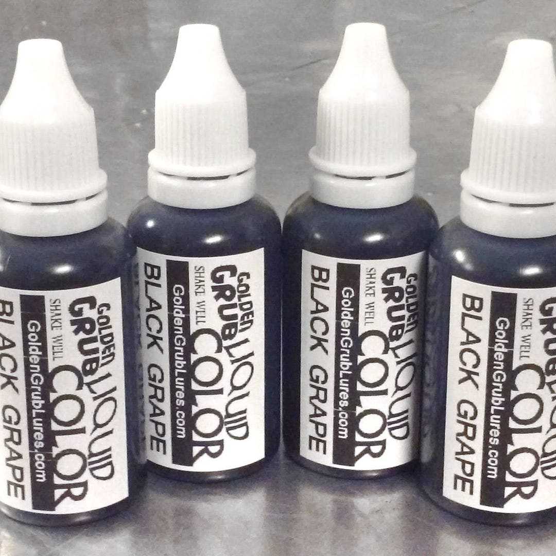 1 OZ. BLACK GRAPE Liquid Color for Making Plastic Fishing Lures, Soft ...
