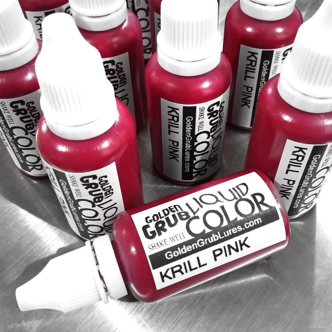 1 OZ. KRILL PINK Liquid Color for Making Plastic Fishing Lures, Soft ...