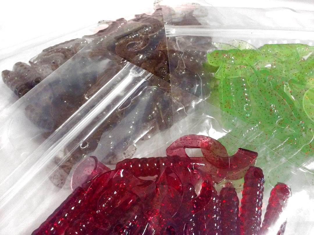 25 Store Quality 6" X 4" WORM BAGS Storage Zippered Soft Plastic Bait ...