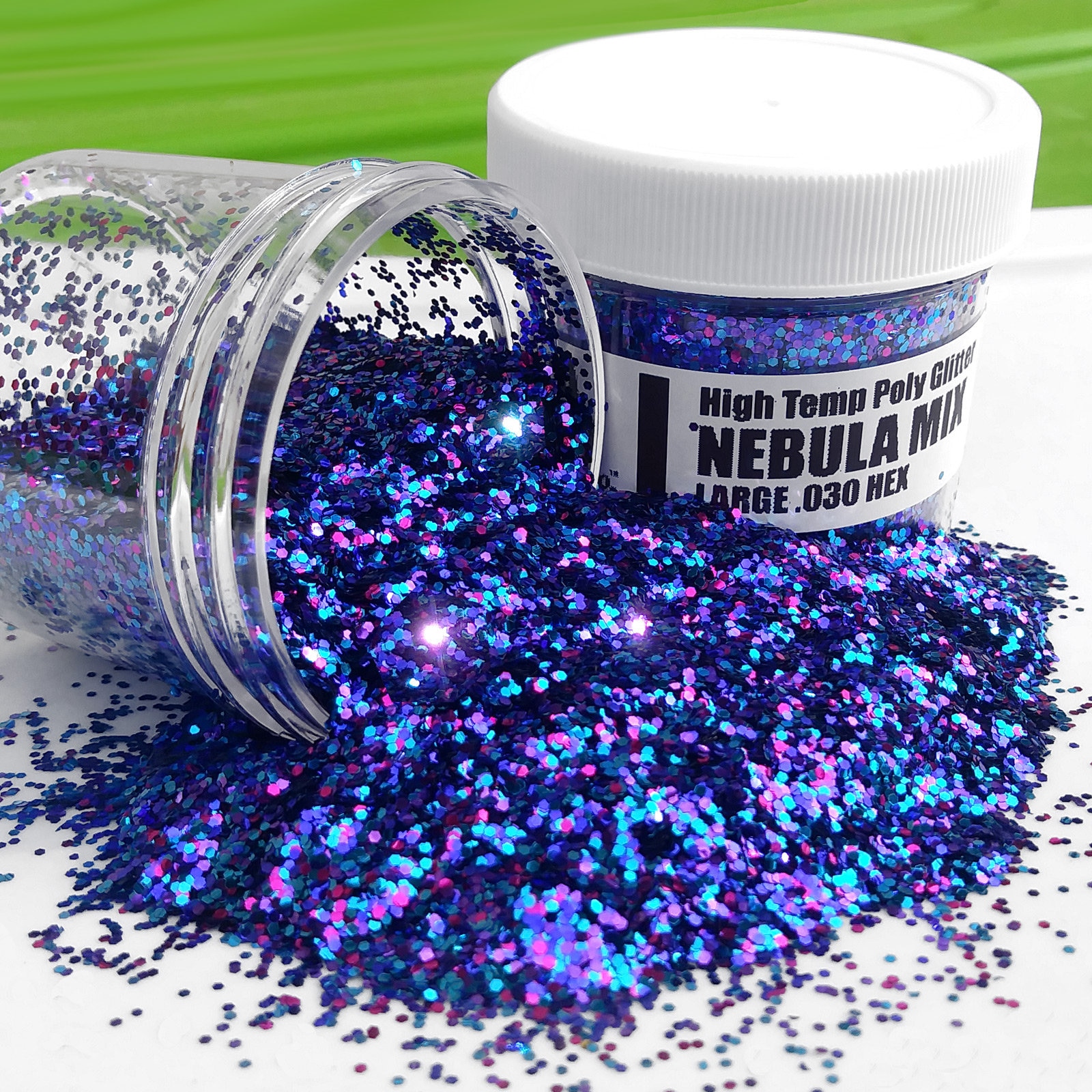 2 Oz. Jar NEBULA MIX Glitter Solvent Resistant PET Glitter .030 Hex for ...