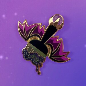Neopets Paint Brush Darigan Brush Gold Glitter Small Enamel Pin - Etsy