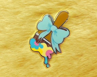 Neopets Paint Brush Darigan Brush Gold Glitter Small Enamel | Etsy