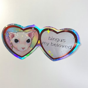 Bingus My Beloved Meme Cat Large Holographic Sticker - Etsy UK