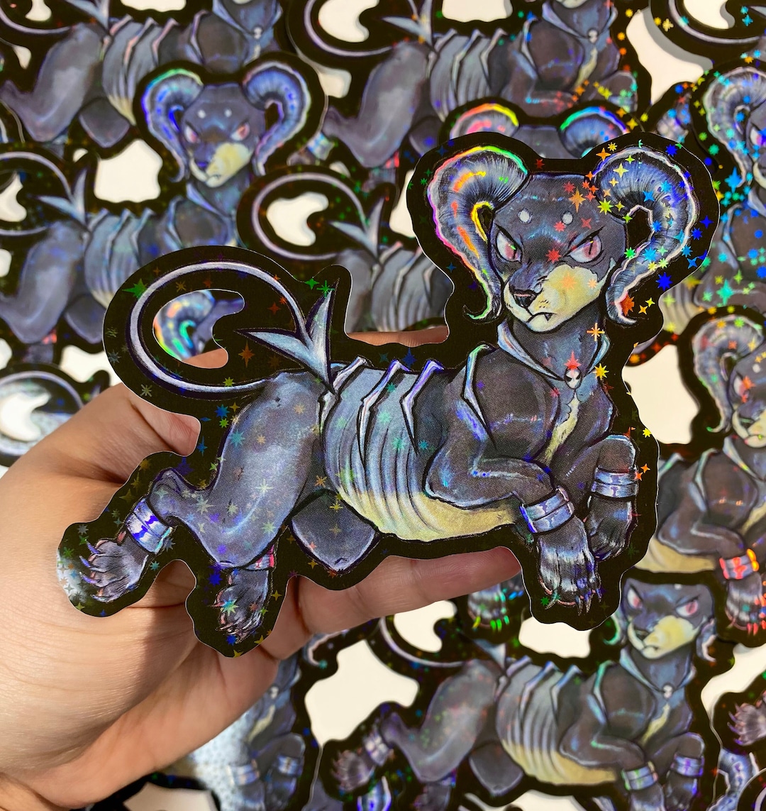 Houndoom Hellhound Pokemon Holographic Sparkly Sticker - Etsy