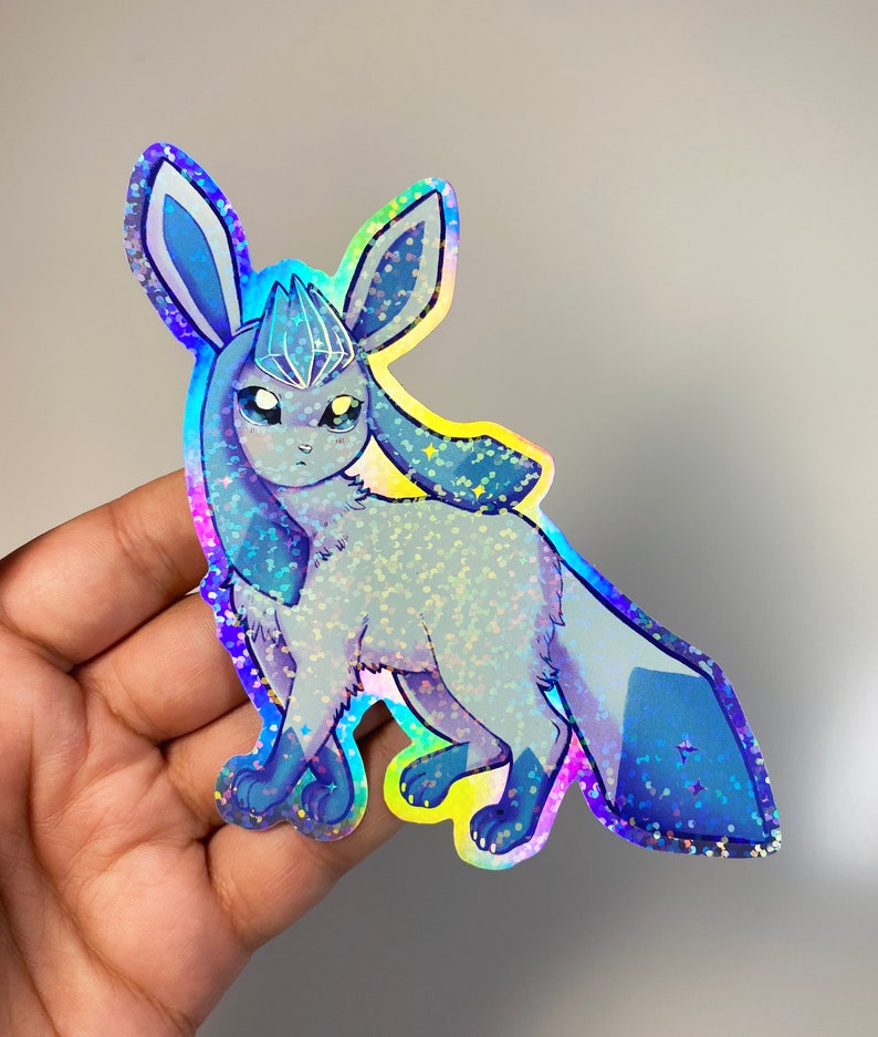 Glaceon Eeveelutions Pokemon Holographic Vinyl Sticker - Etsy