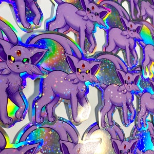Espeon Eeveelutions Pokemon Holographic Vinyl Sticker - Etsy