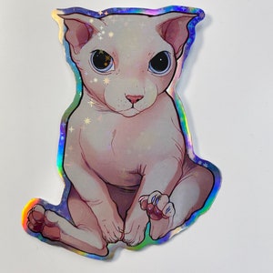 Bingus My Beloved Meme Cat Large Holographic Sticker - Etsy