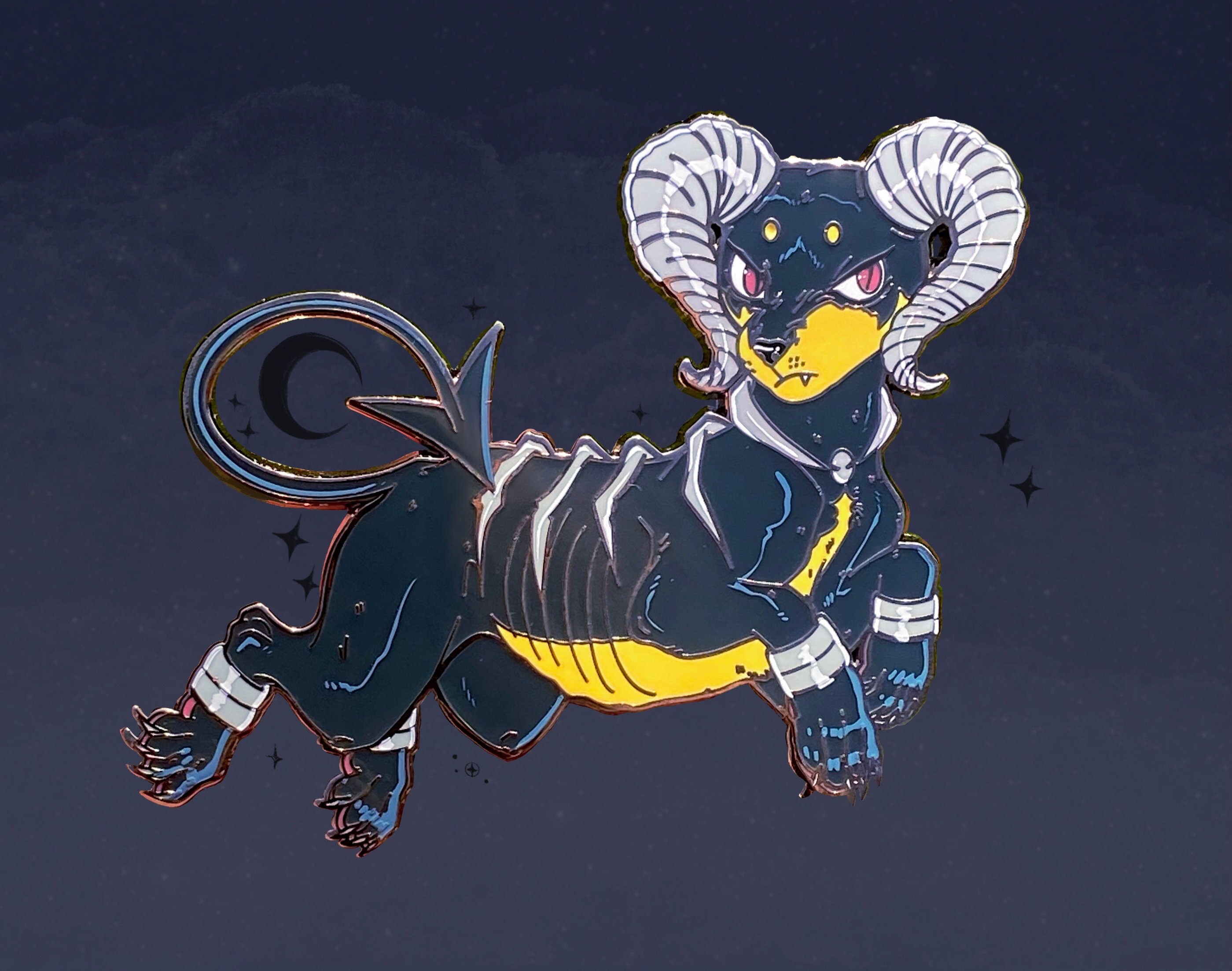 Houndoom Detailed Pokemon Black Nickel Hard Enamel Pin - Etsy