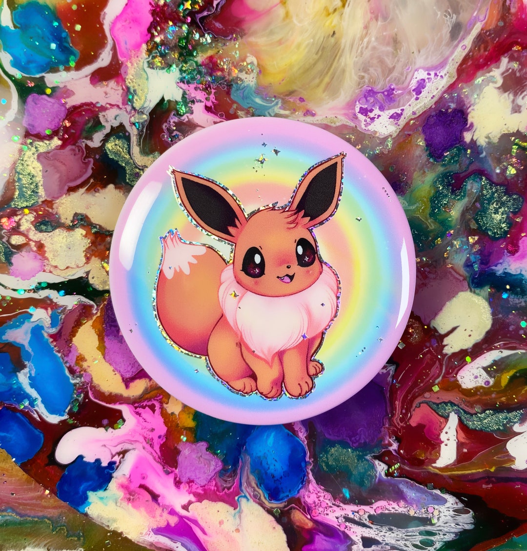Eevee Holographic Pokemon Eeveelutions 58mm Badge - Etsy UK