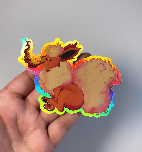 Flareon Eeveelutions Pokemon Holographic Vinyl Sticker - Etsy