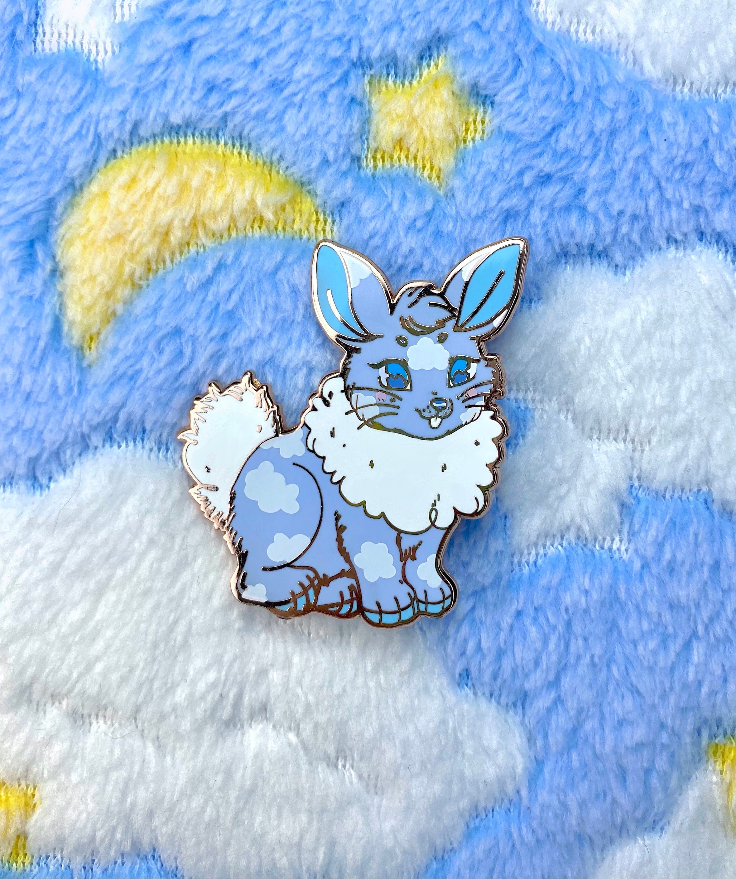 Cloud Cybunny Neopets Gran Alfiler de Esmalte de Oro Rosa | Etsy