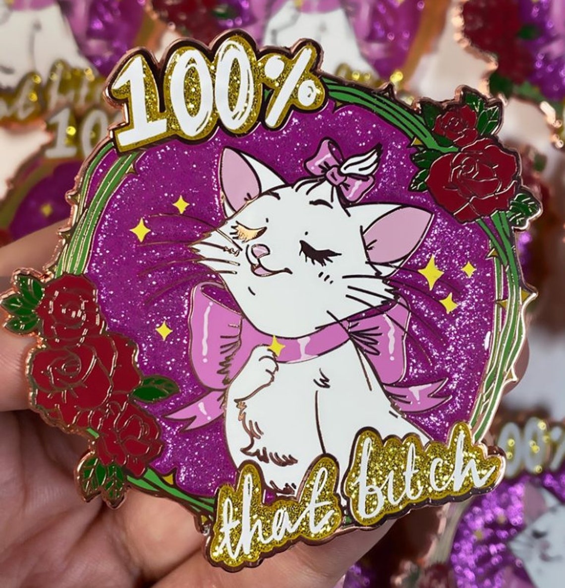 Marie the Aristocats Sassy Rose Gold Enamel Pin - Etsy