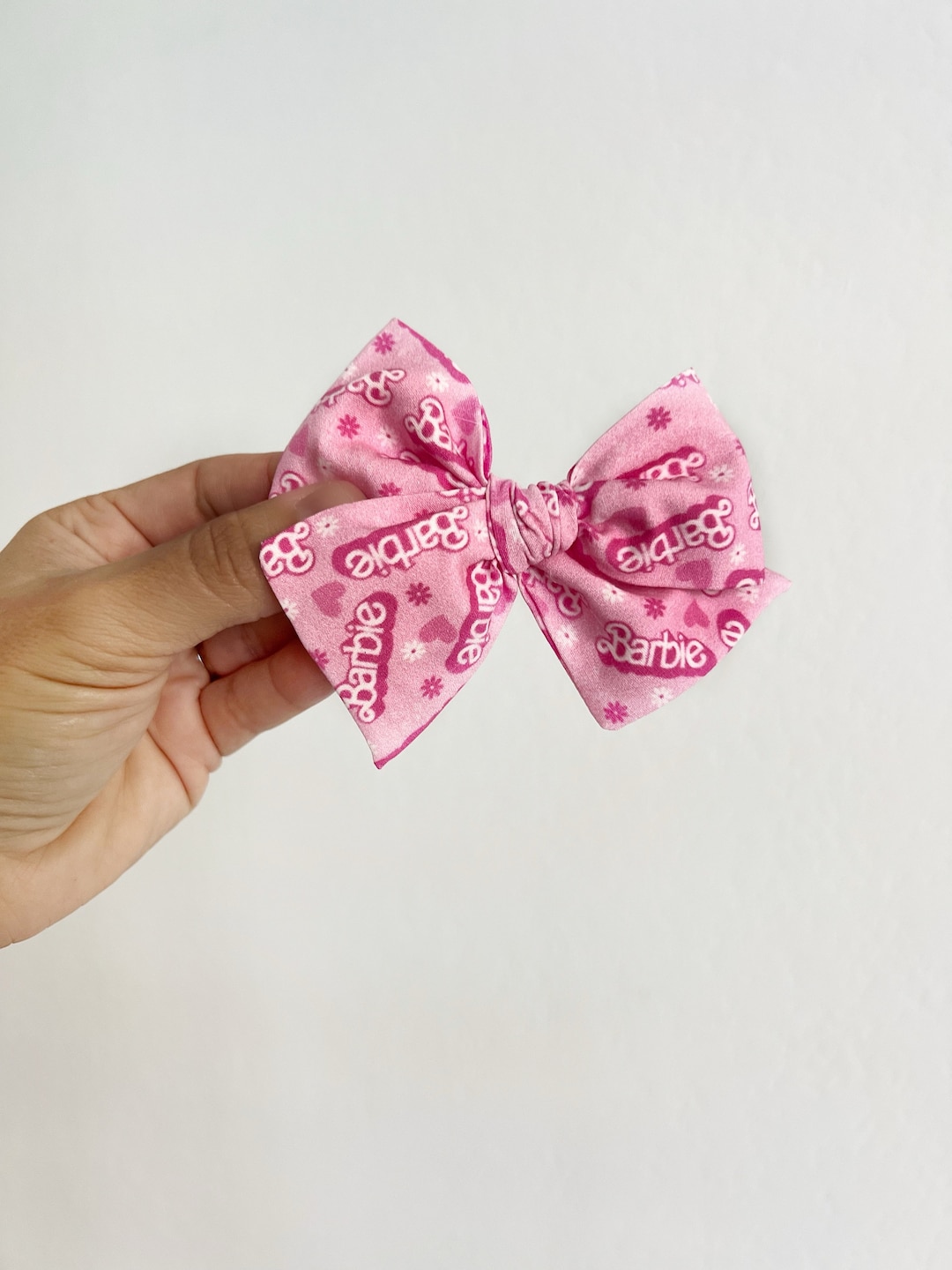 Barbie Pinwheel Bow, Girls Barbie Bow Clip, Barbie Bow on Nylon ...