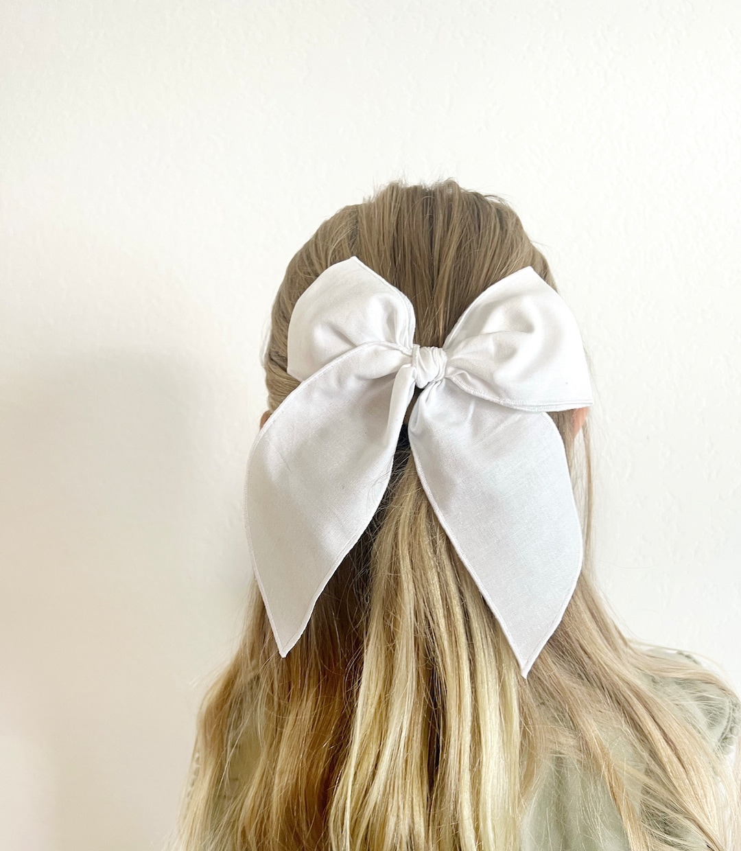 School Uniform White Fable Bow, White Long Tail Bow, Uniform Bows ...