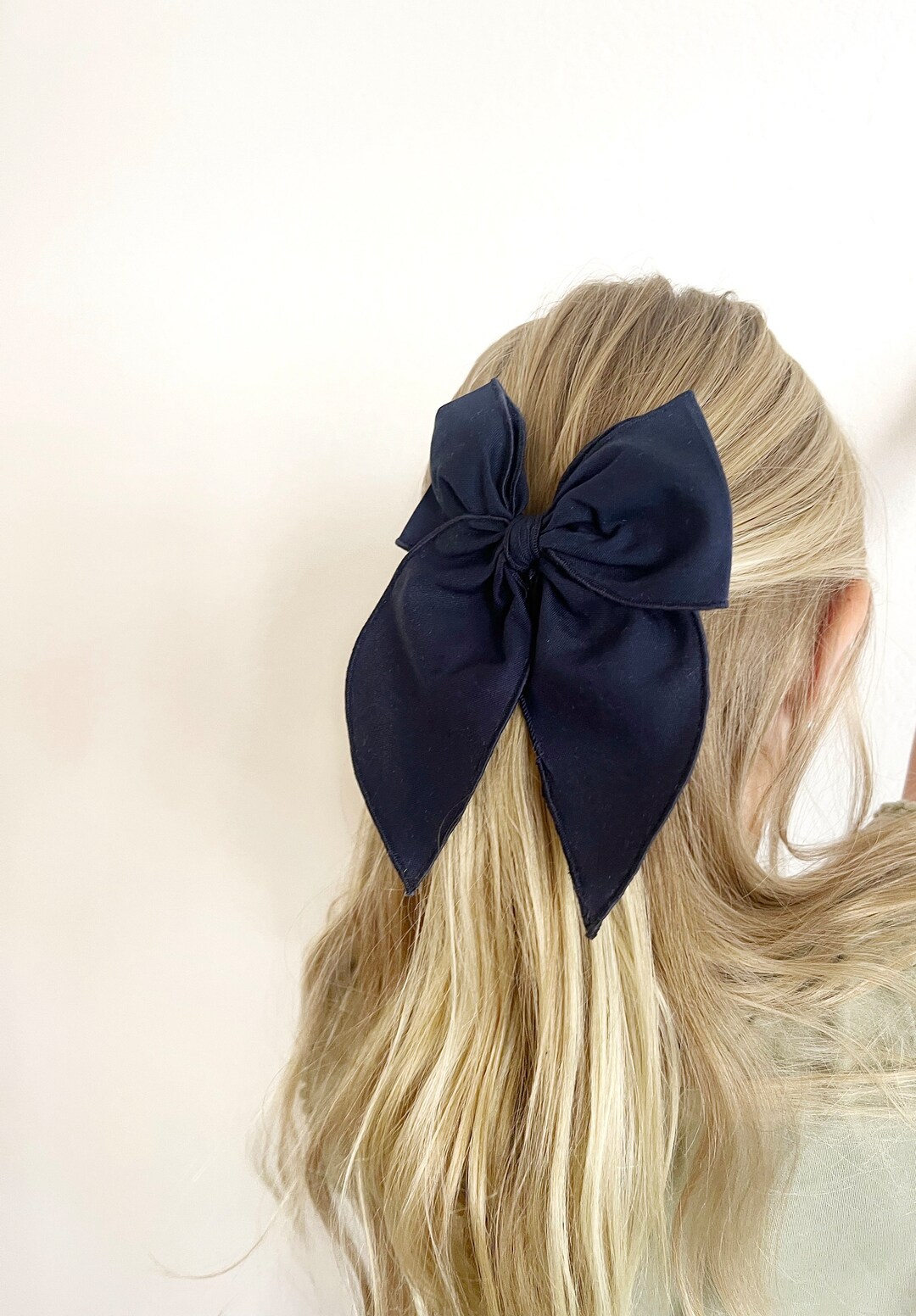 School Uniform Navy Fable Bow, Navy Blue Long Tail Bow, Uniform Bows ...