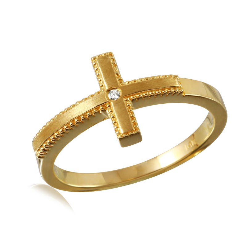 Women's Golden Cross Ring - Etsy