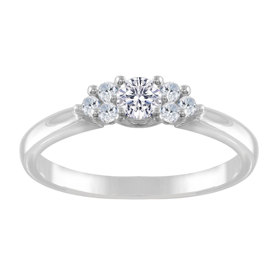 White Gold and Diamond Engagement Ring - Etsy