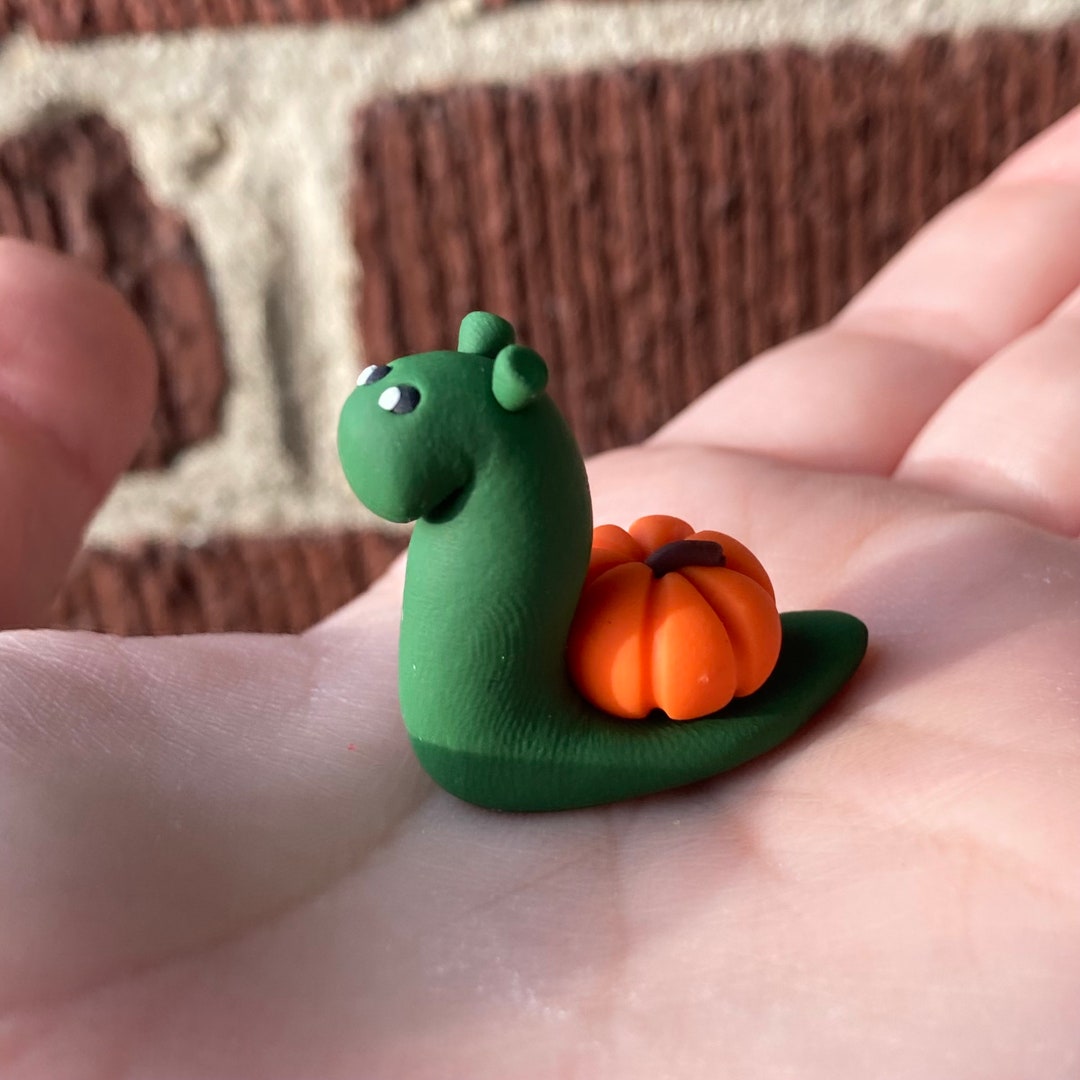 Miniature Pumpkin Snail Figurine, Foodie Familiar, Fall Snail, Pumpkin ...