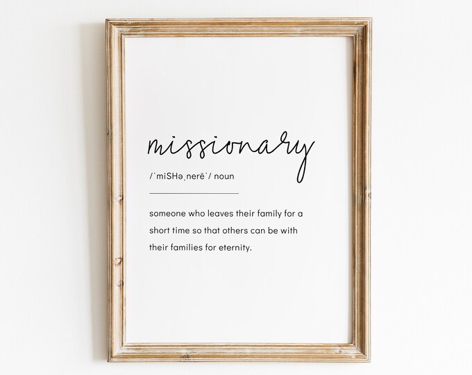 Missionary Definition Print LDS Mission Gift Called to - Etsy