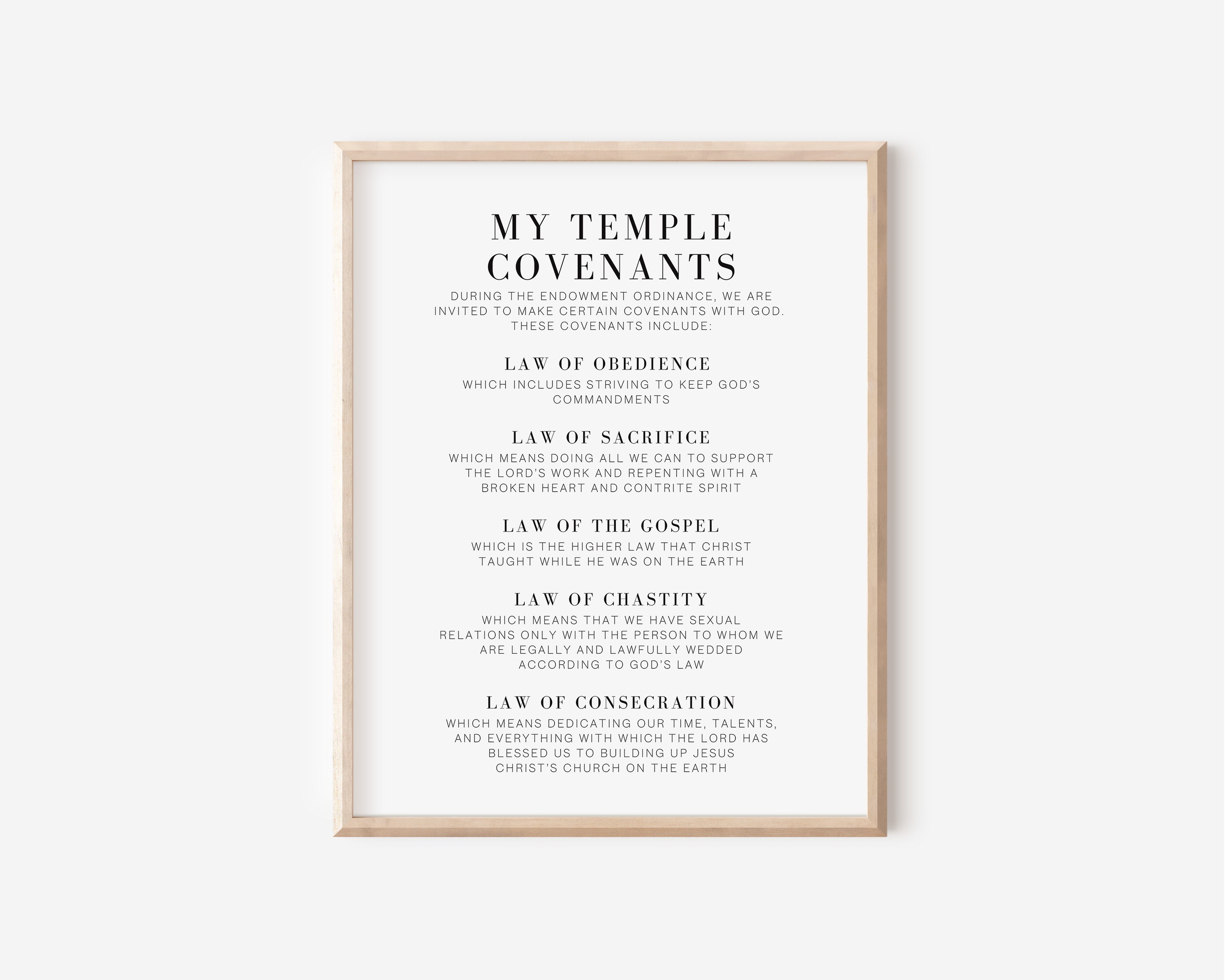 Temple Covenants LDS Digital Download Inspirational Mormon Art Print ...