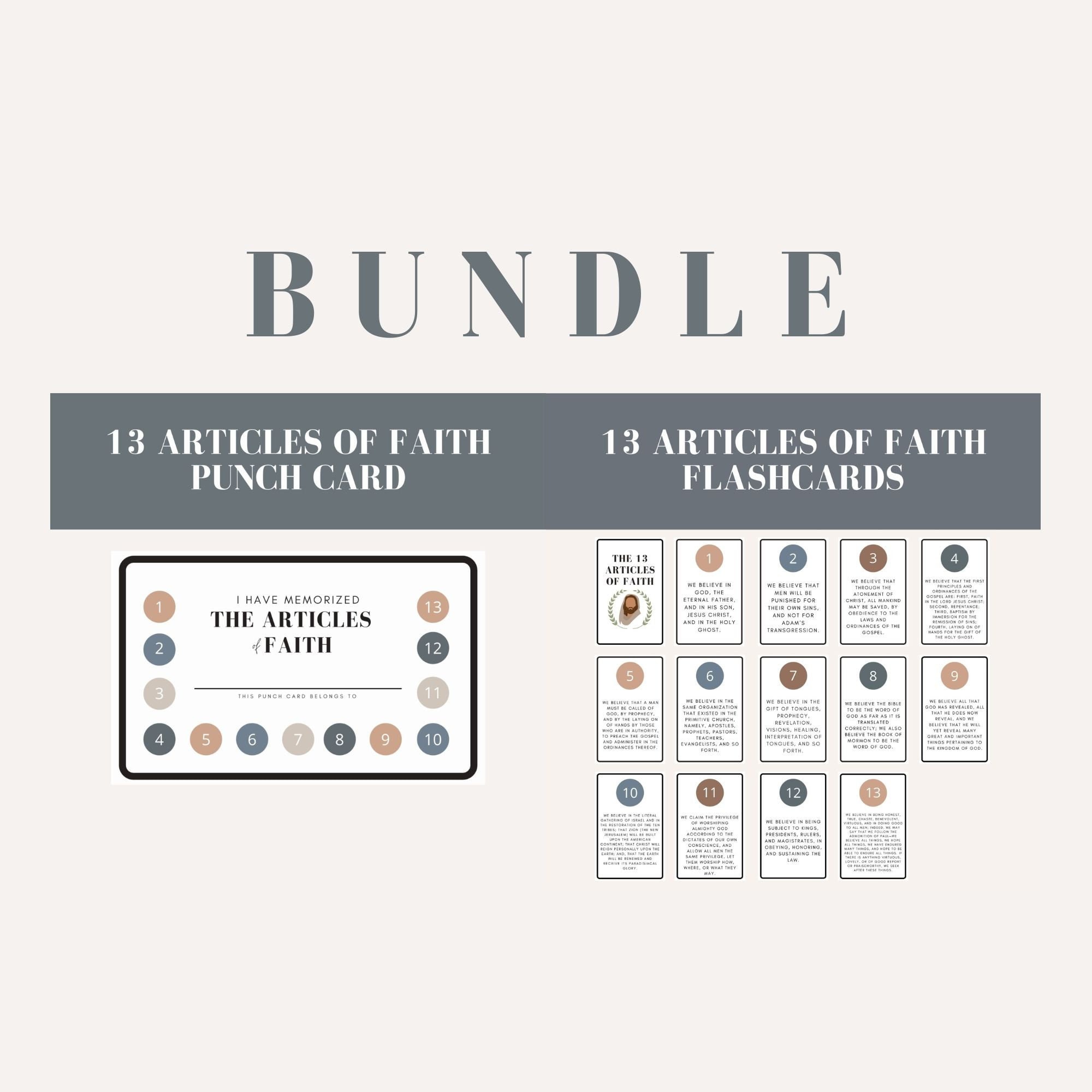 LDS Articles of Faith Cards, Printable Flash Cards, Articles of Faith ...