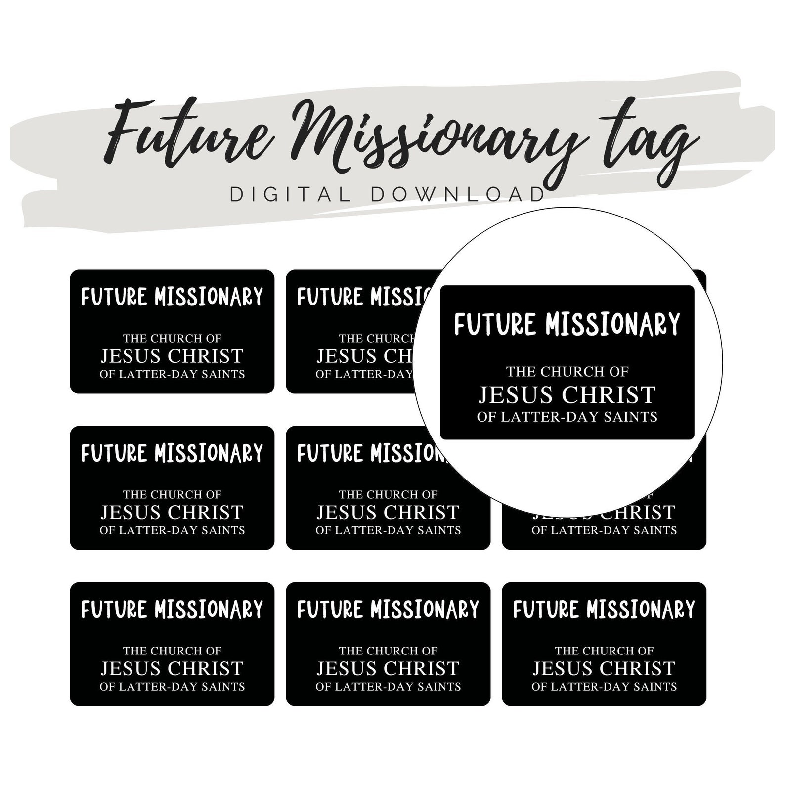 Future LDS Missionary Nametag Printable, LDS Missionary Tag, Missionary ...