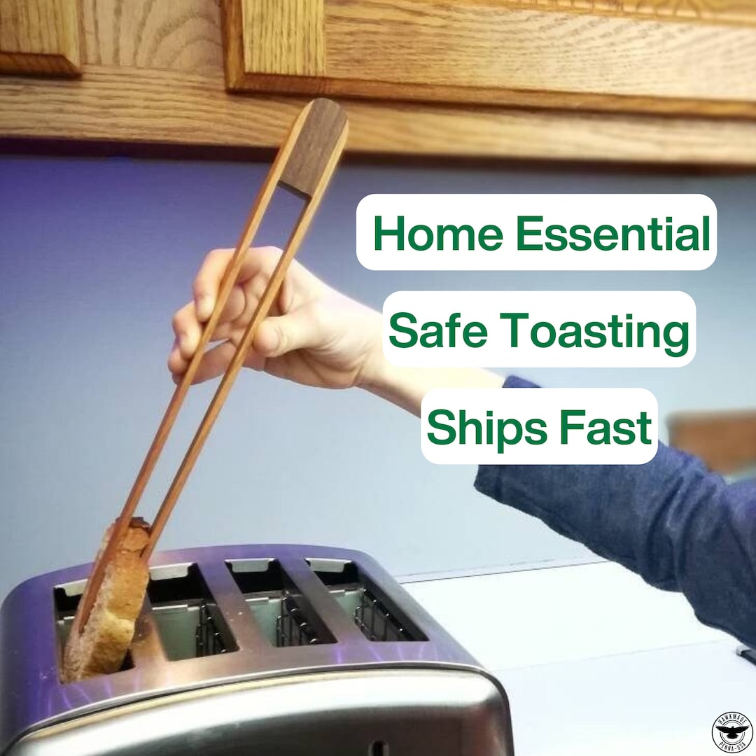 Toast Tongs in Walnut and Cherry, Stylish Kitchen Everyday Tongs ...