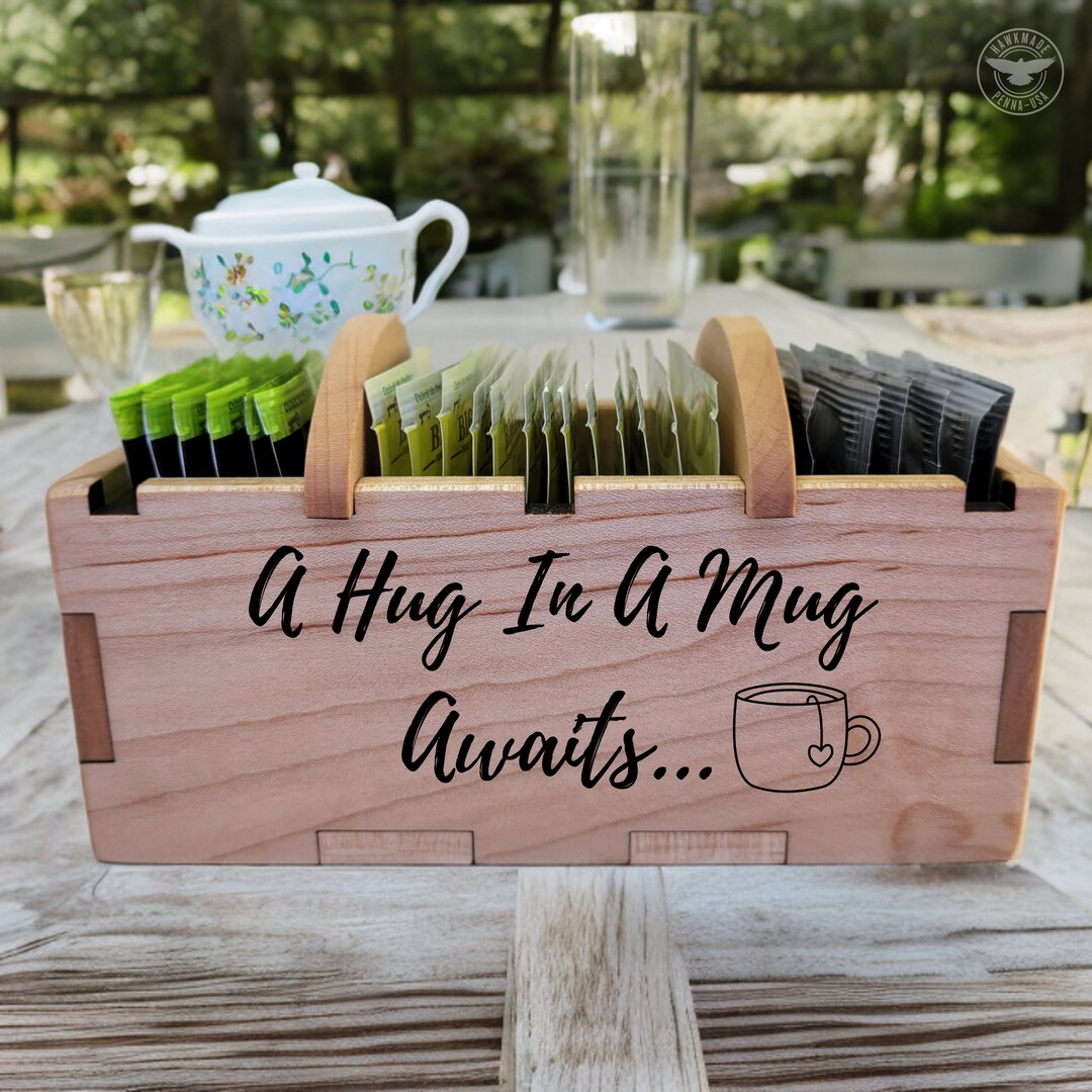 Personalized Tea Box, Custom Engraved Tea Storage Chest, Handmade Tea ...