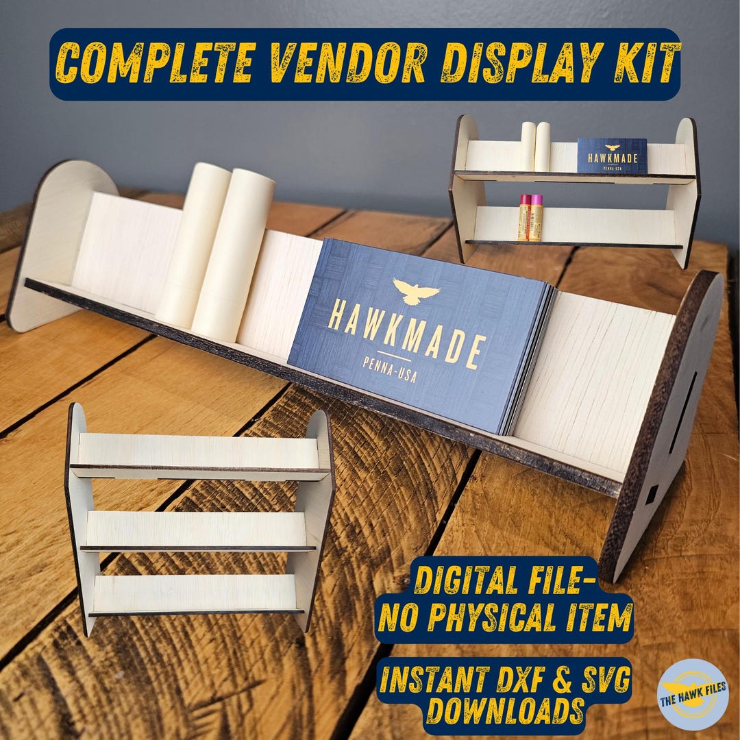 Vendor Display Package, Download DXF and SVG Files Laser Cutting, Single, Double, Triple Digital ...