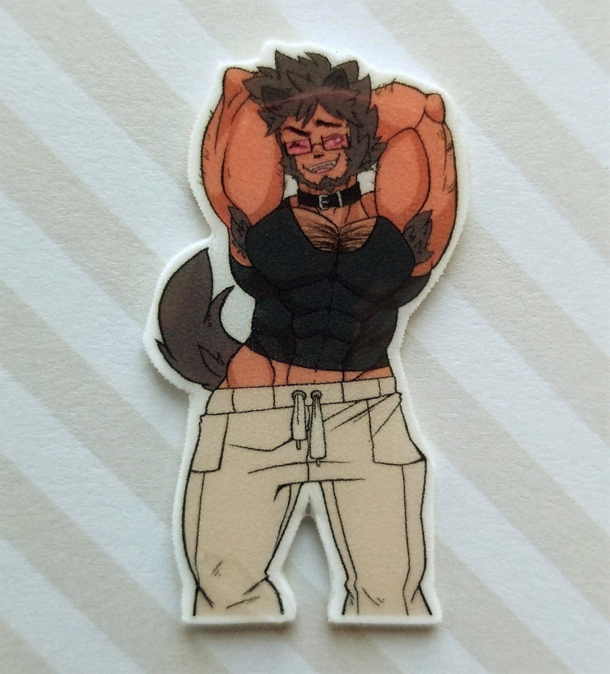 Samson Showing off His Muscles /// Bookmark Sticker Laminated - Etsy